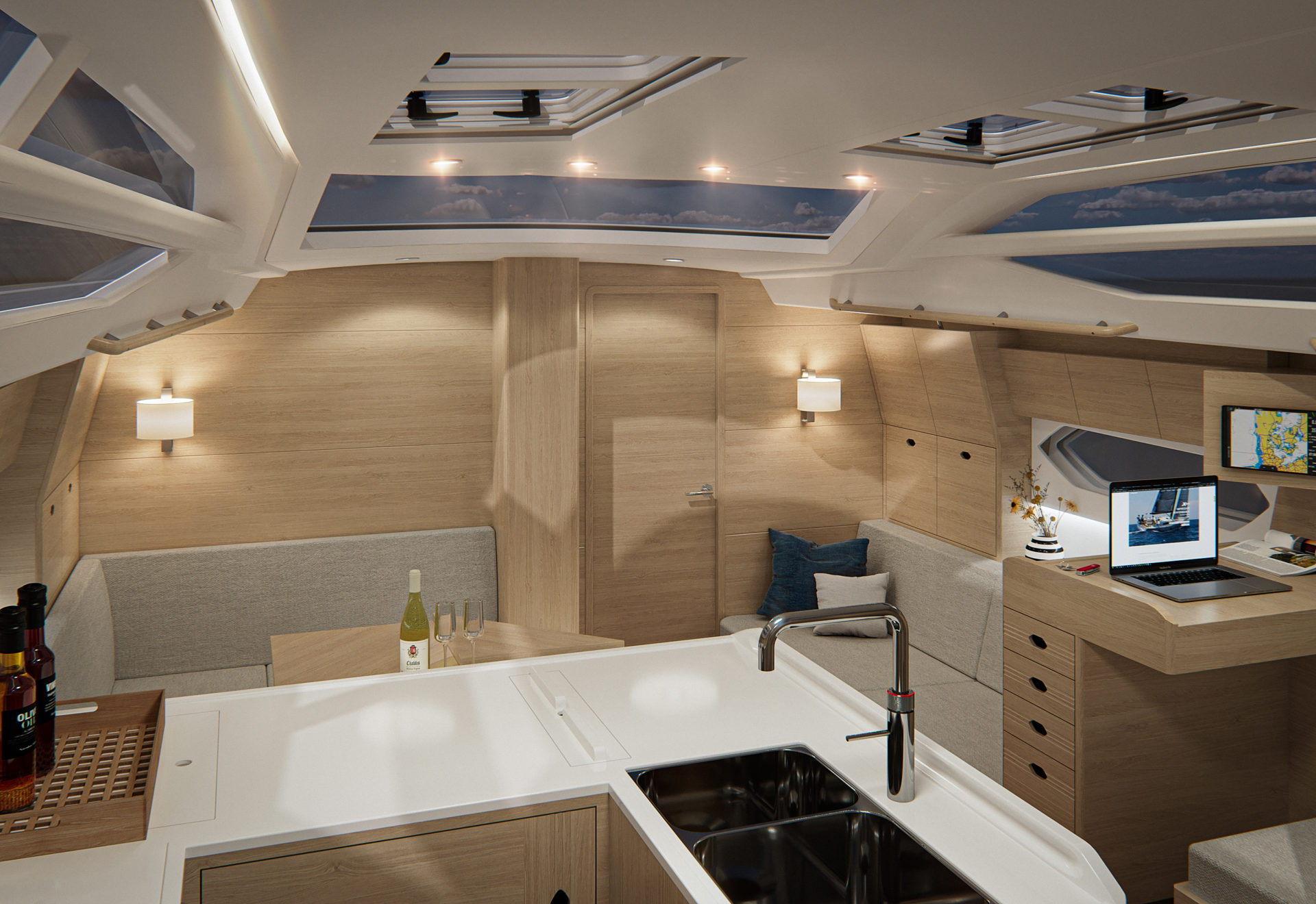 Xc 47 first interior renderings | X-Yachts - Luxury Performance Cruiser Yachts